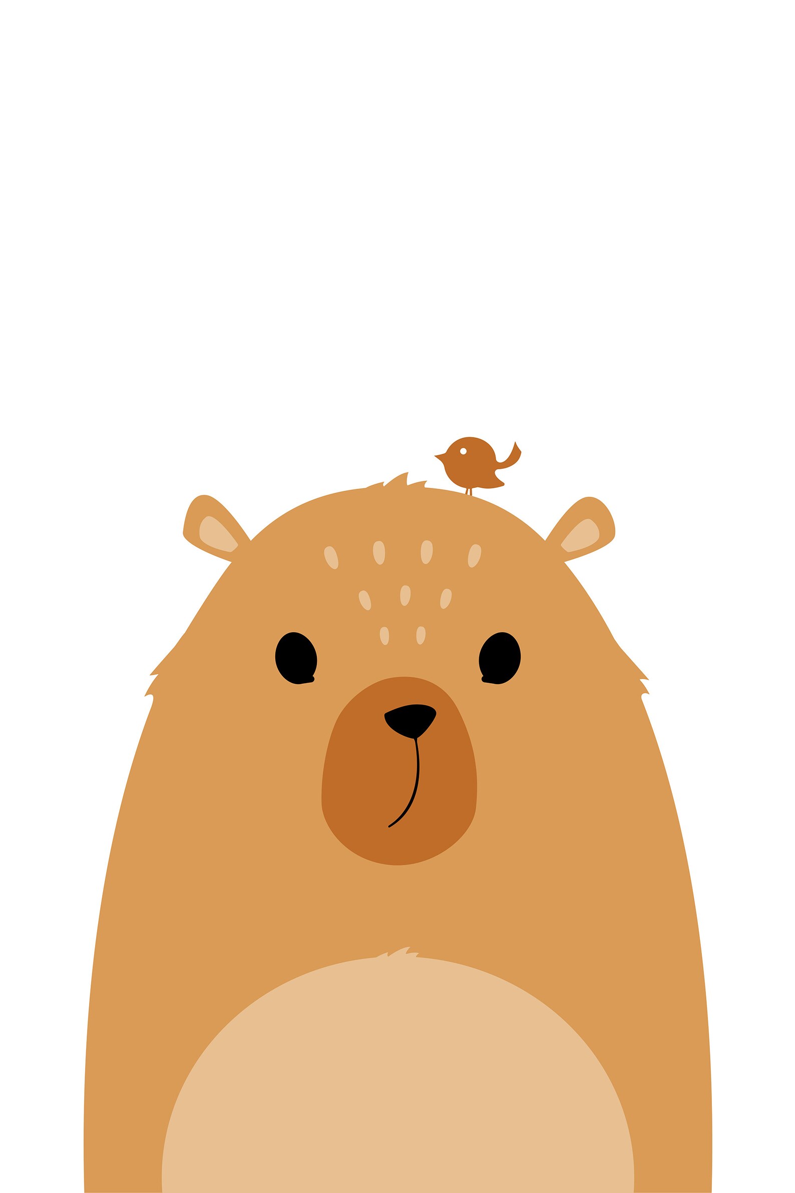 Misha Bear Whimsical Animal Print Pop Art Illustration white - Etsy