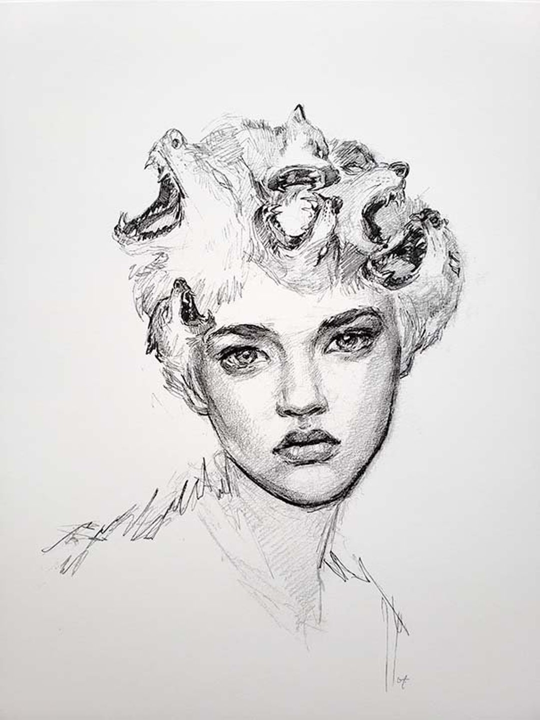 Wolf Girl Print - Etsy