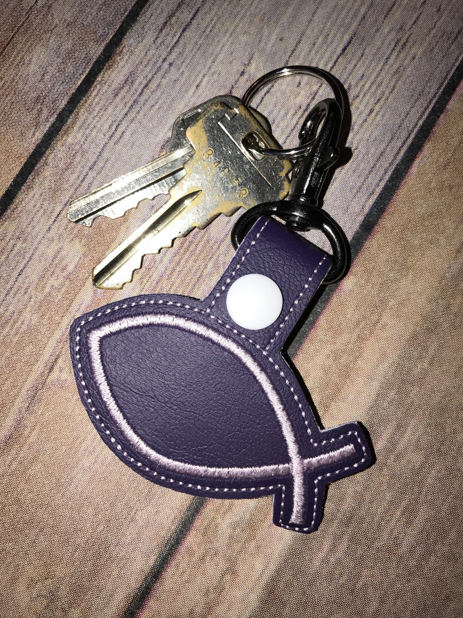 ICHTHYS KEY FOB. Jesus Fish Snap Tab Christian Key Fob. Jesus | Etsy