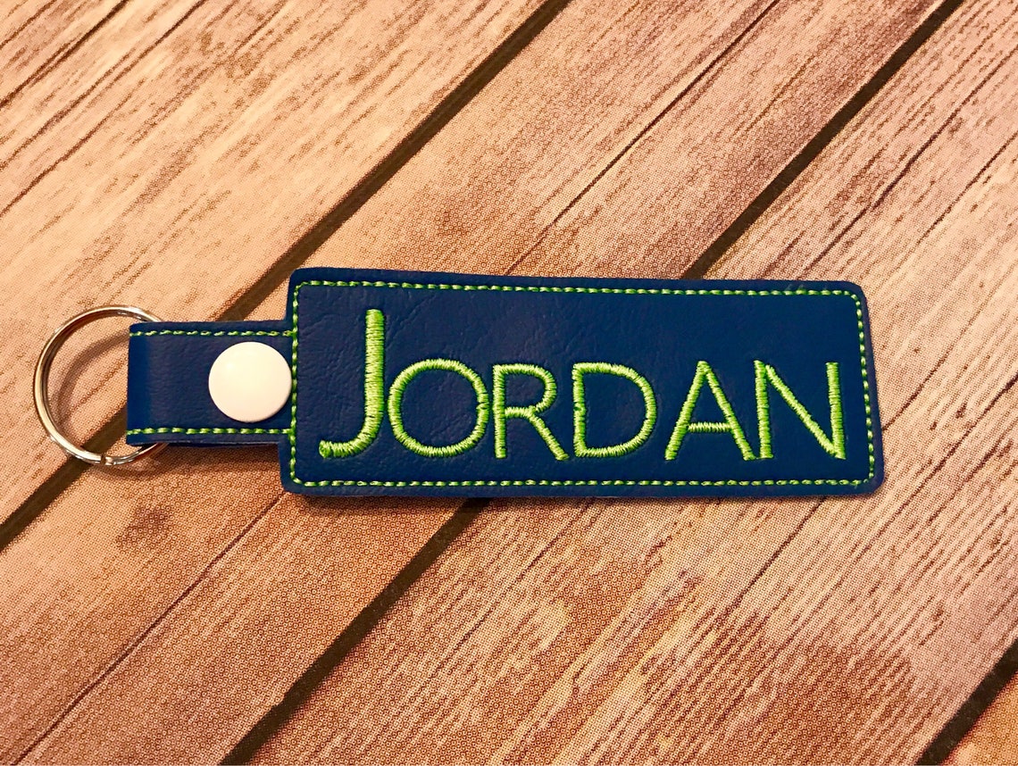 PERSONALIZED KEY FOB. Name Snap Tab School Key Fob. | Etsy