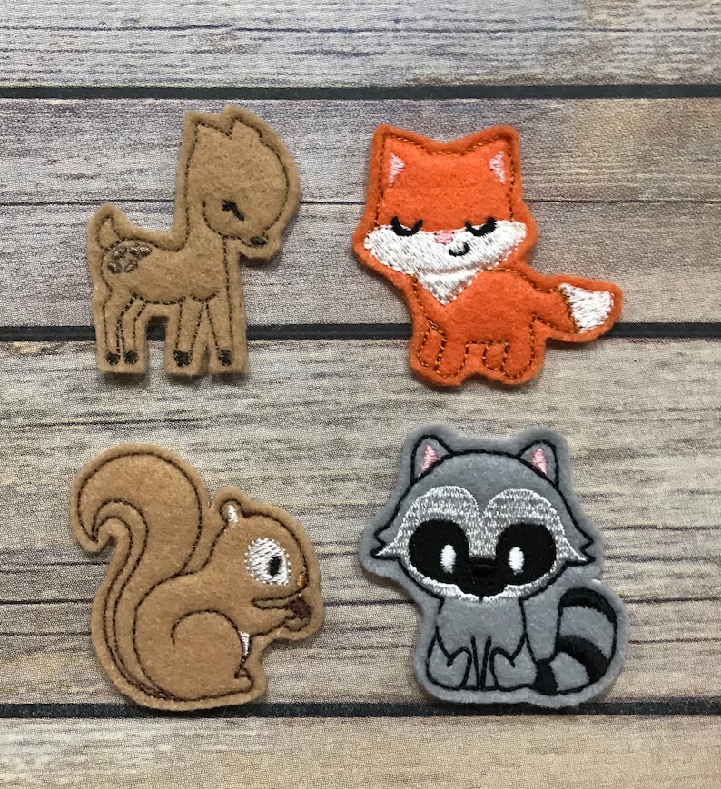 WOODLAND ANIMAL FELTIES! Forest Friends. Hair Bows. Cards. Scrap ...