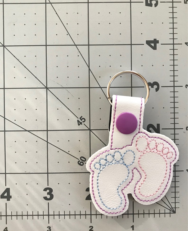 BABY FEET Key Fob. Baby Feet Snap Tap. Pink and Blue Baby Feet | Etsy