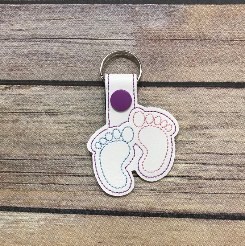 BABY FEET Key Fob. Baby Feet Snap Tap. Pink and Blue Baby Feet | Etsy