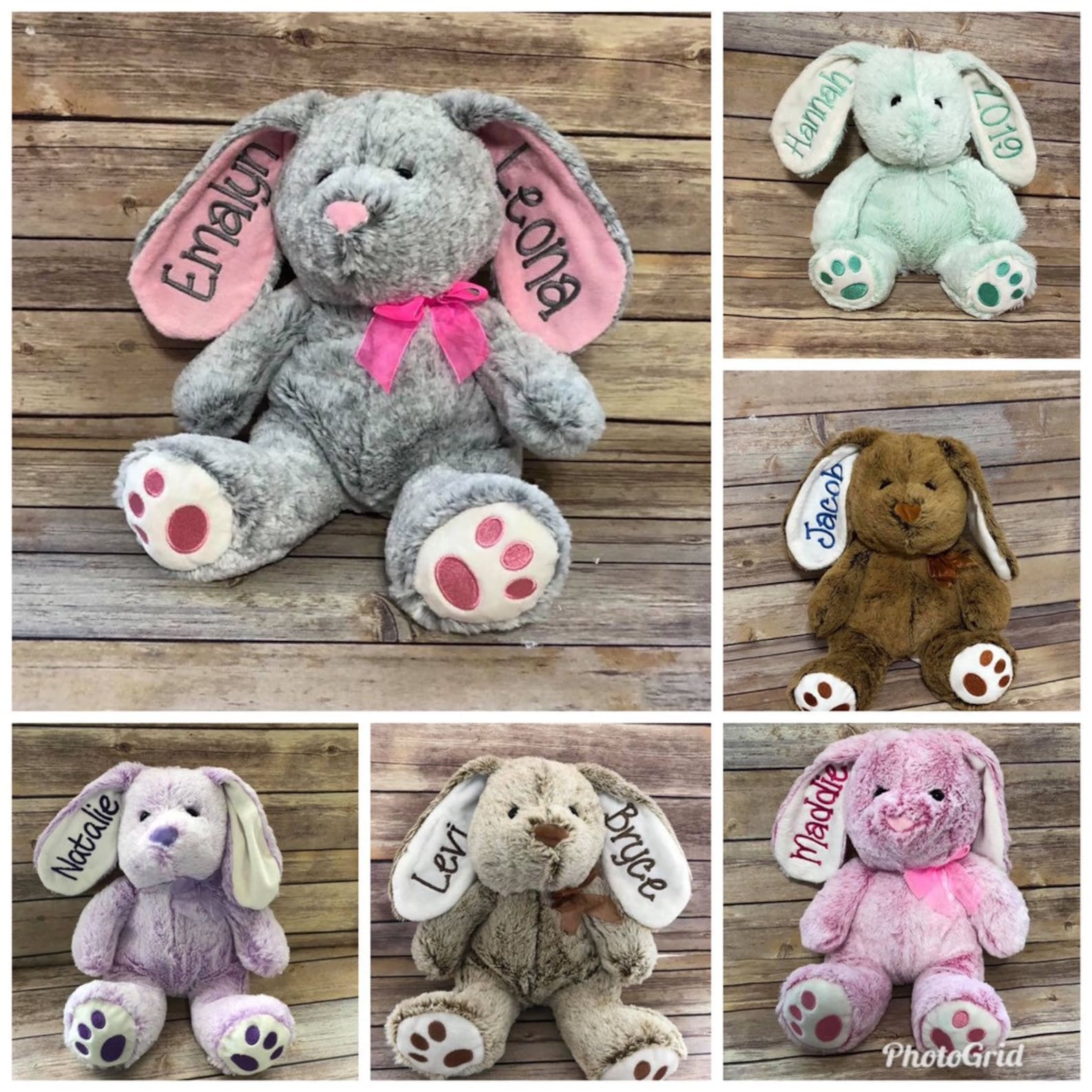 EMBROIDERED BUNNIES Bunny Rabbits. Baby Shower. Easter. - Etsy