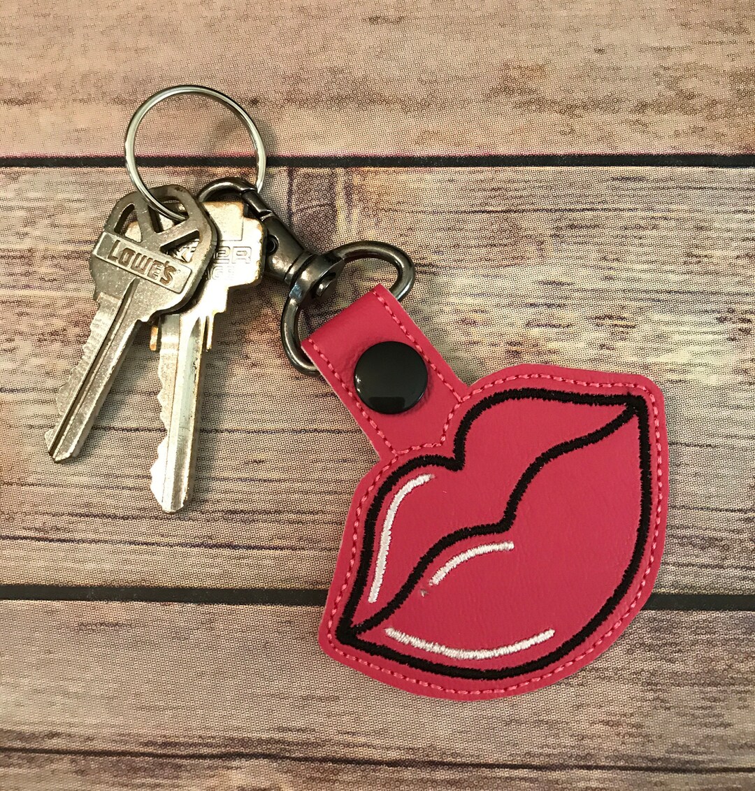 LIPS KEY FOB. Lips Snap Tab. Makeup Key Fob. Lips Key Chain. Perfect ...