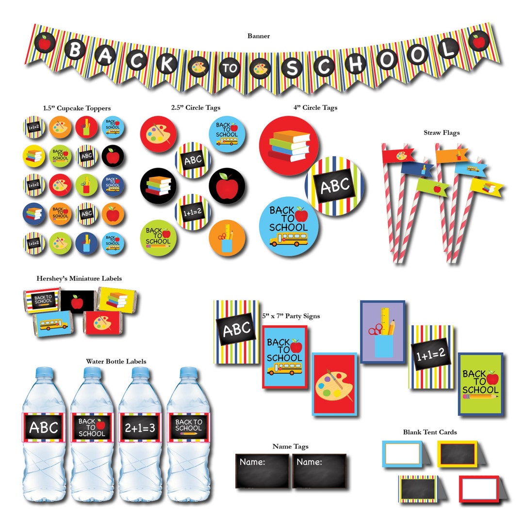 Back to School Mini Printable Party Package - Etsy