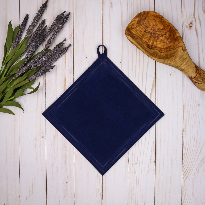 Leather Potholder Suede Potholder Leather Hot Pad | Etsy