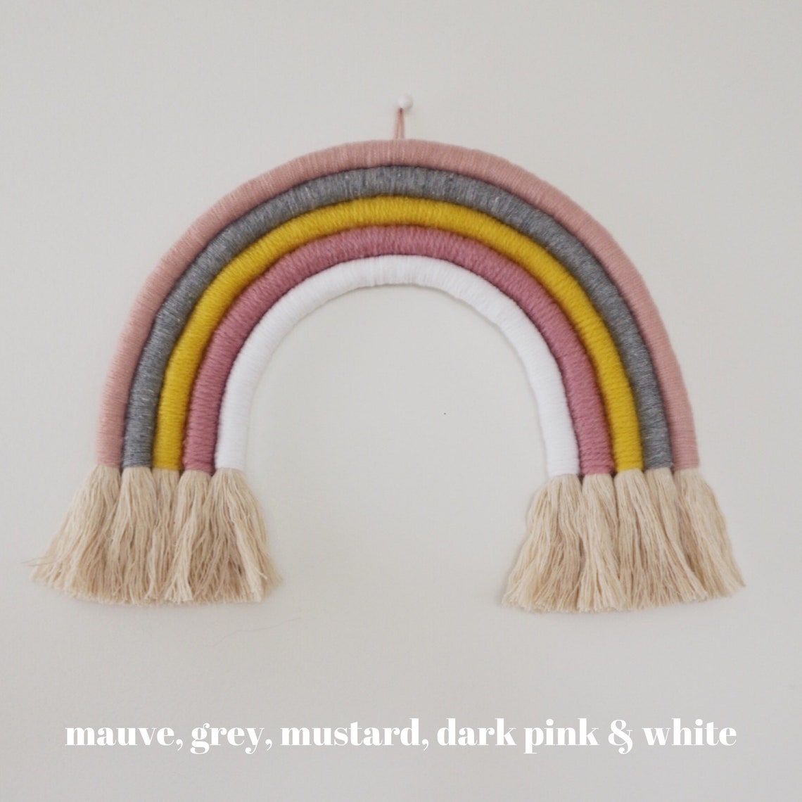 Pink and Yellow Hand Wrapped Rope Rainbow - Etsy