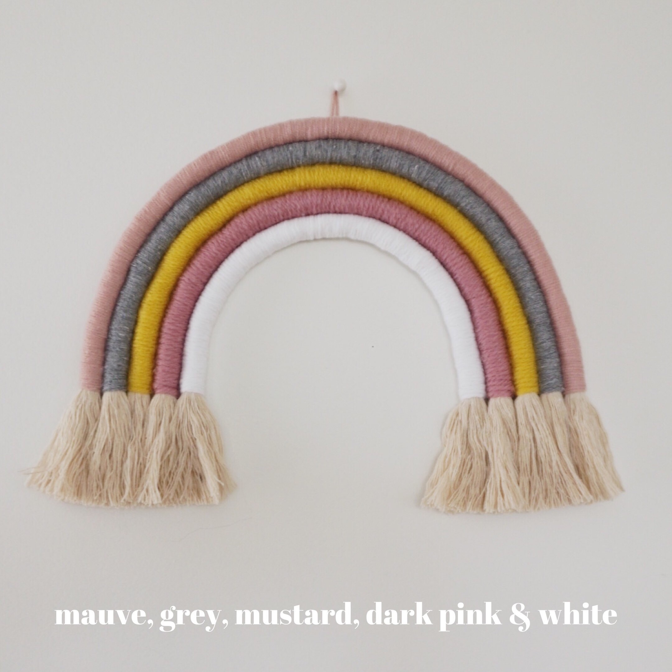 Pink and Yellow Hand Wrapped Rope Rainbow | Etsy