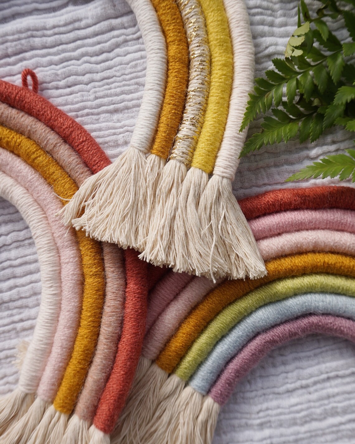 Large Hand Wrapped Macrame Rope Rainbow | Etsy