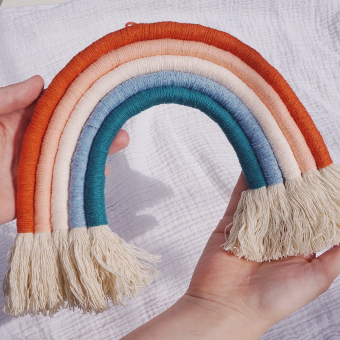 Terracotta Peach & Teal Rope Rainbow | Etsy