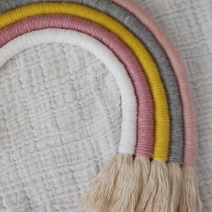 Pink and Yellow Hand Wrapped Rope Rainbow - Etsy