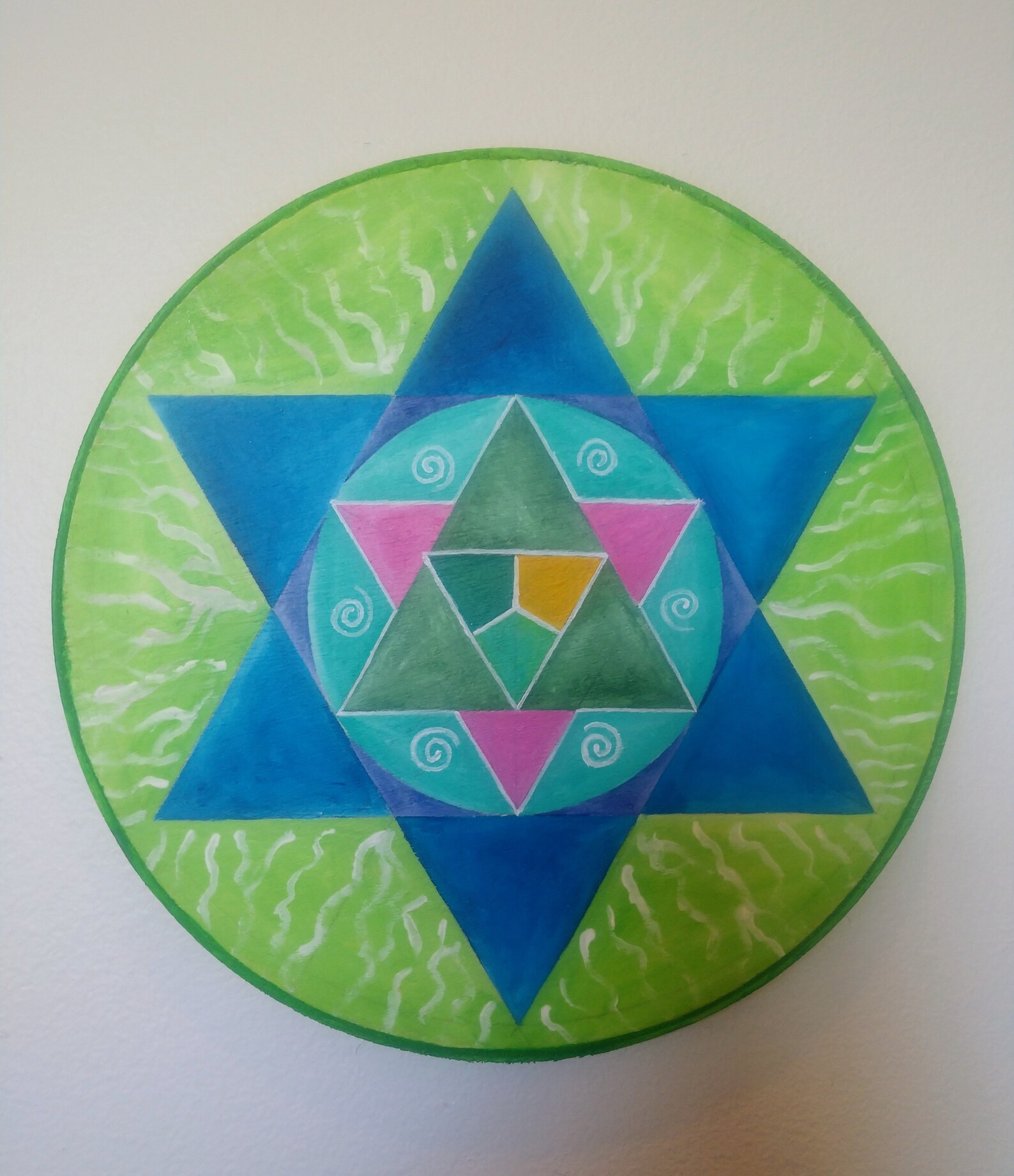 Merkabah Within Star Tetrahedron Merkabah Sacred Geometry Wooden Disk ...