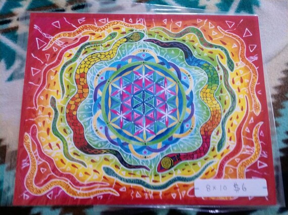 Snake Vortex Sacred Geometry Paper Print | Etsy