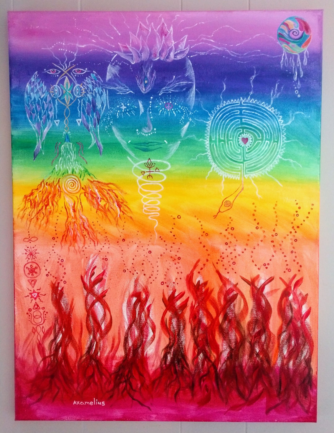 Angelic Rebirth Sacred Geometry Canvas Acrylics - Etsy