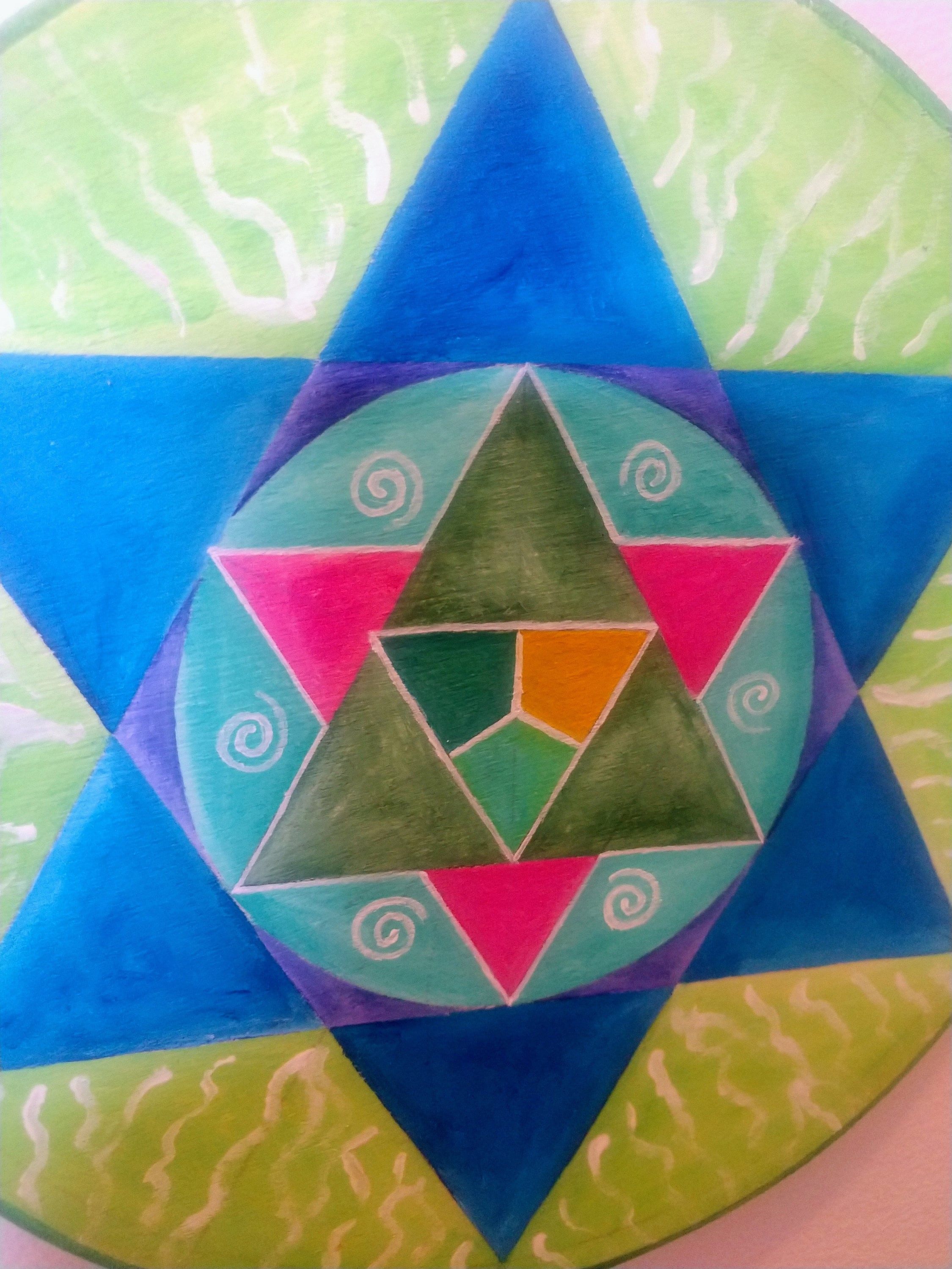 Merkabah Within Star Tetrahedron Merkabah Sacred Geometry Wooden Disk ...