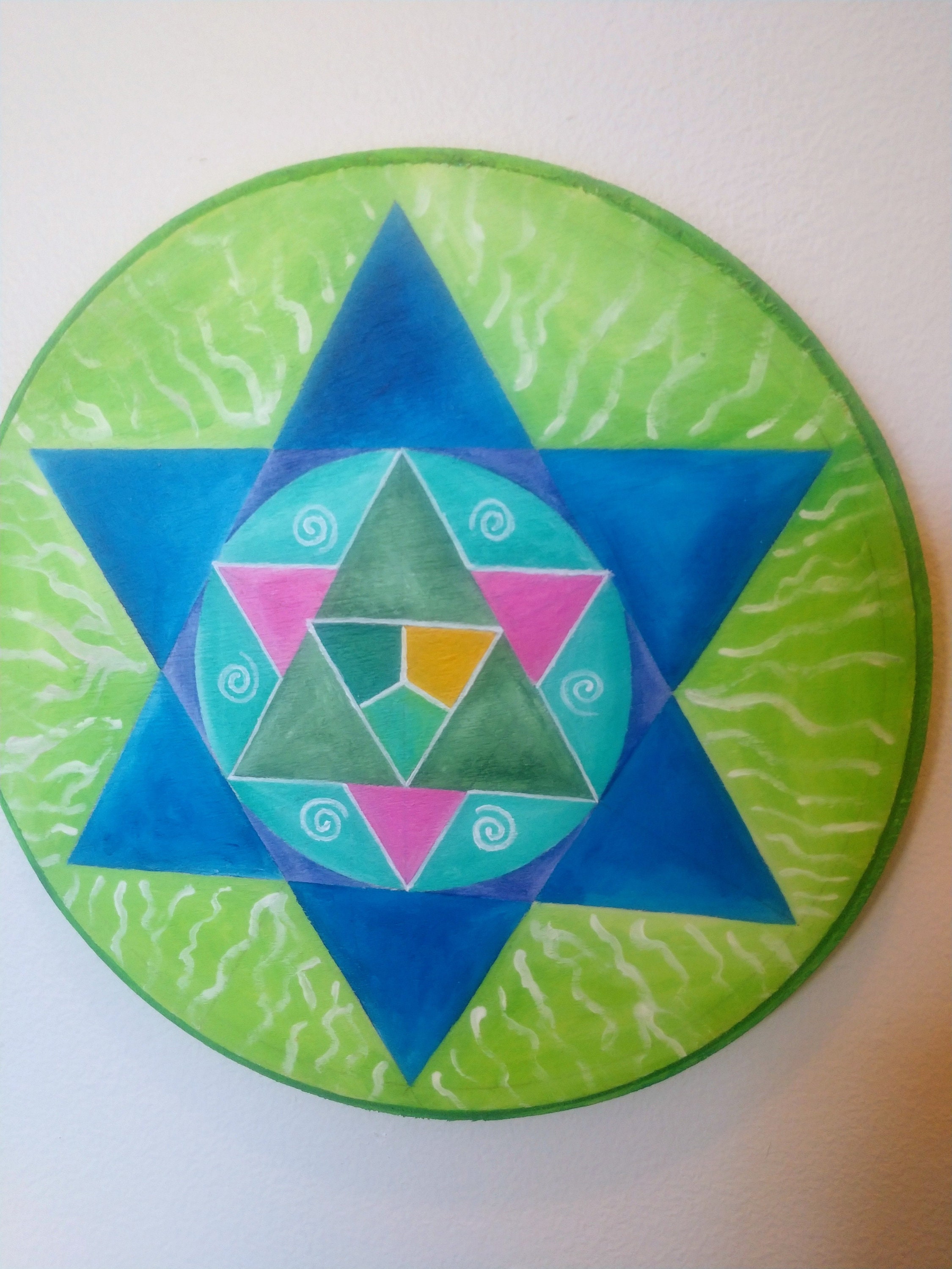 Merkabah Within Star Tetrahedron Merkabah Sacred Geometry Wooden Disk ...