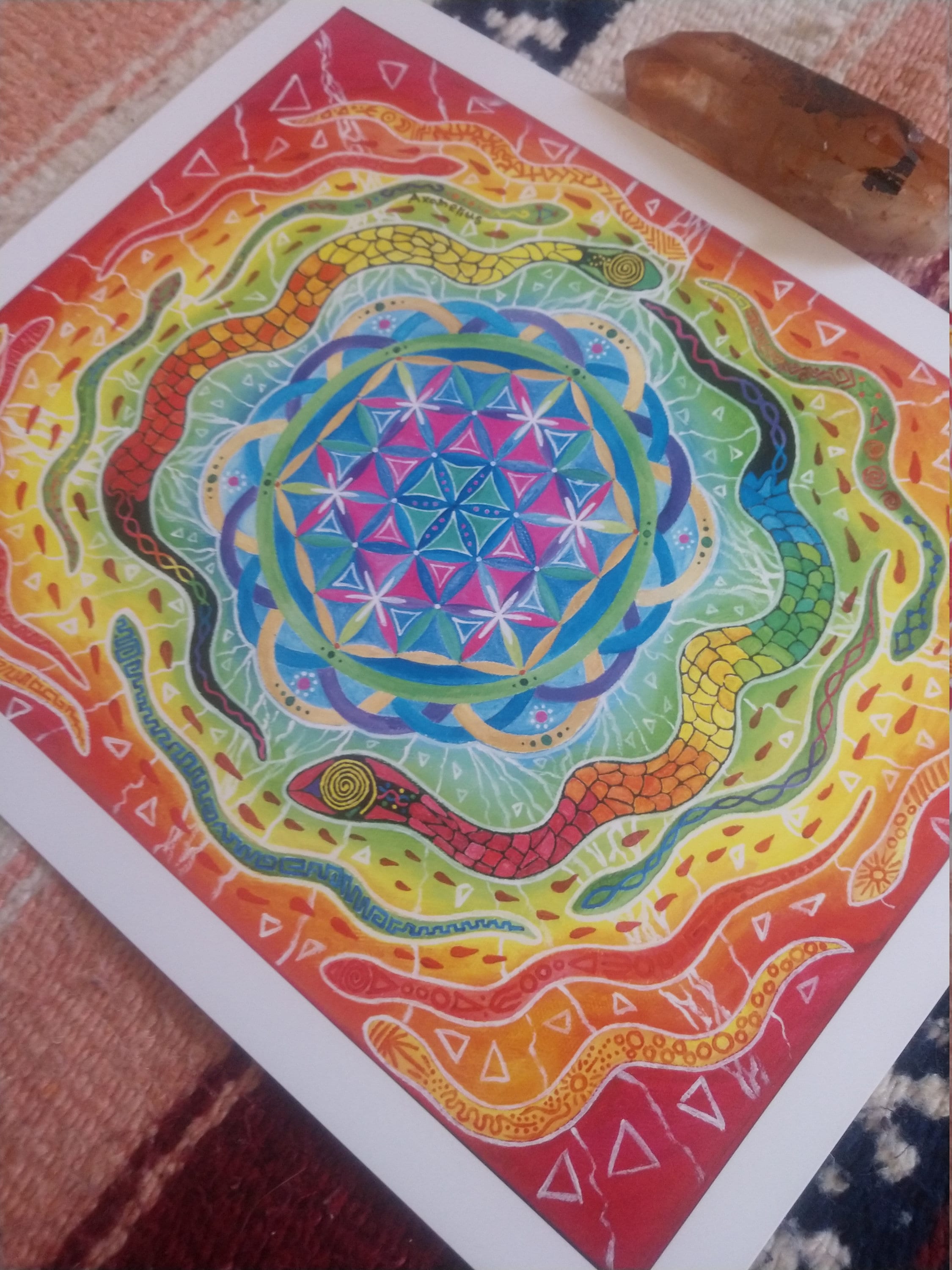 Snake Vortex Sacred Geometry Paper Print - Etsy