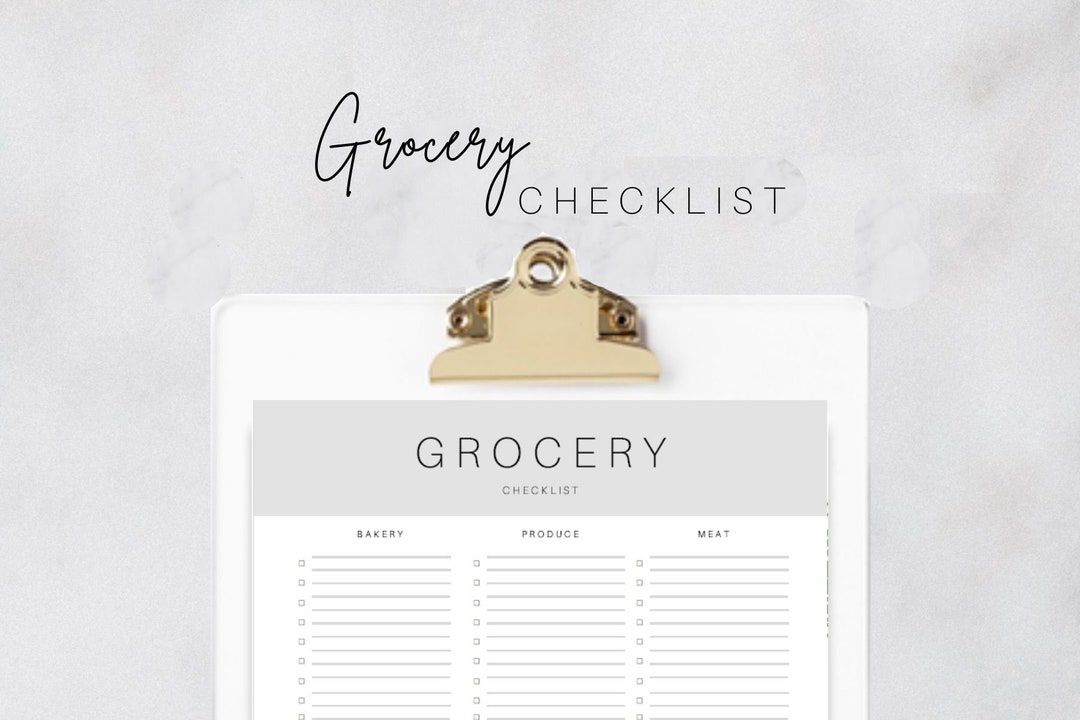 Grocery Checklist Printable - INSTANT DOWNLOAD | Grocery List Printable ...