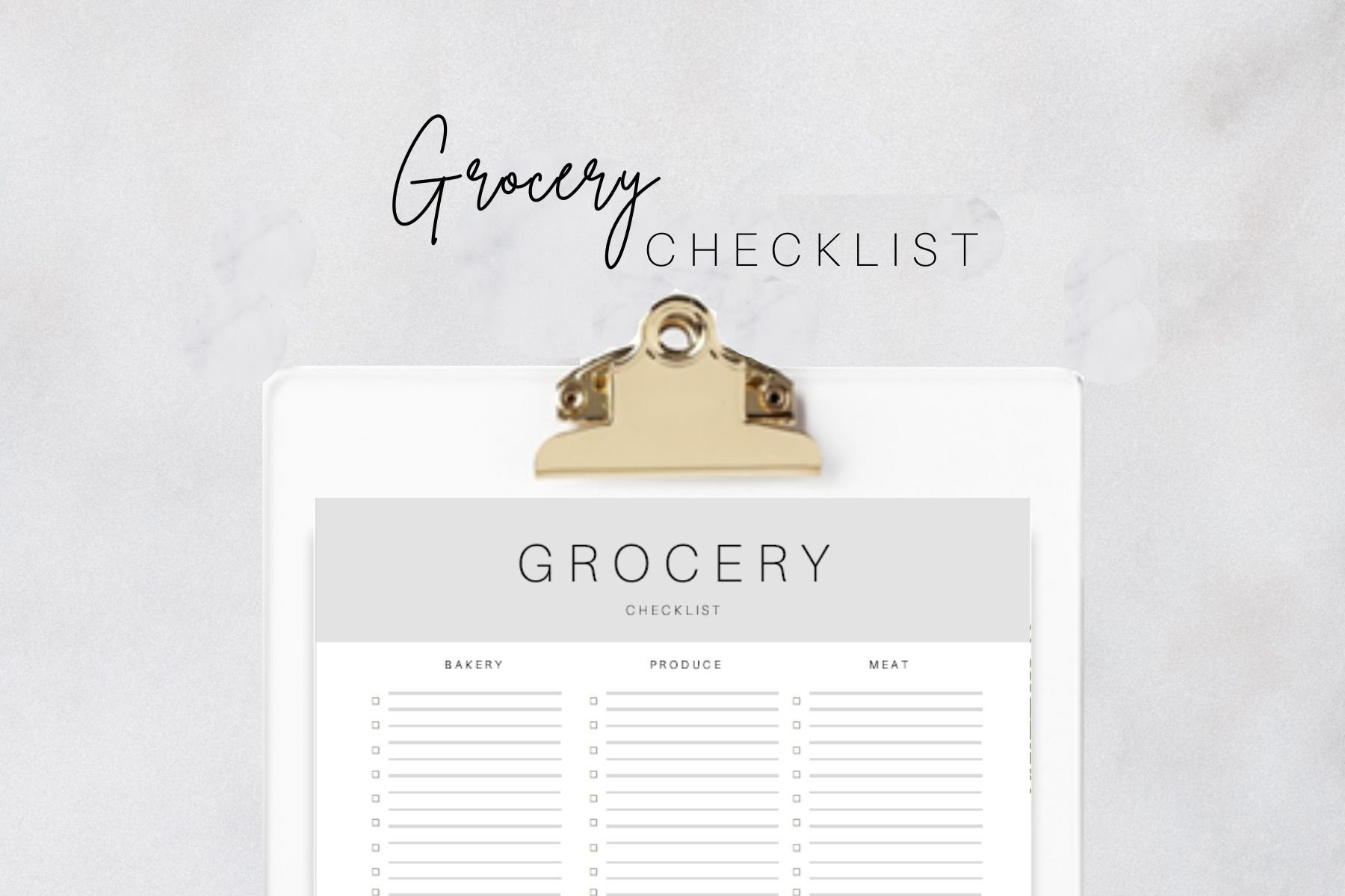 Grocery Checklist Printable INSTANT DOWNLOAD Grocery List Printable ...