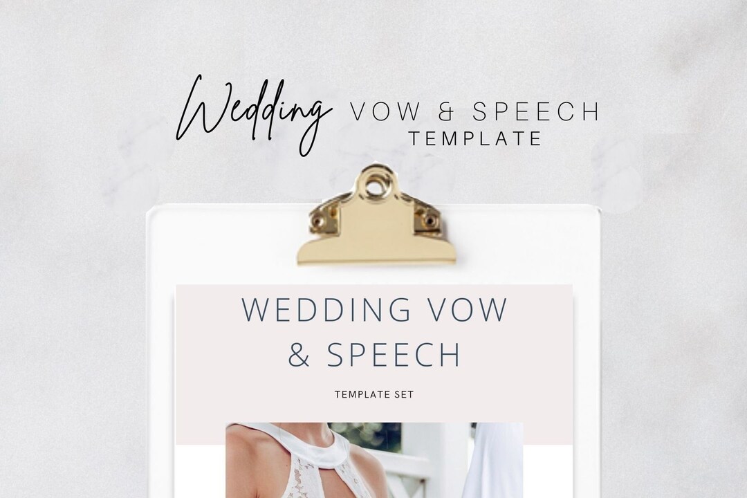 Wedding Vow & Speech Workbook Template Set | Wedding Vow Book| Wedding ...