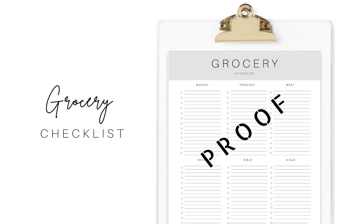 Grocery Checklist Printable - INSTANT DOWNLOAD | Grocery List Printable ...