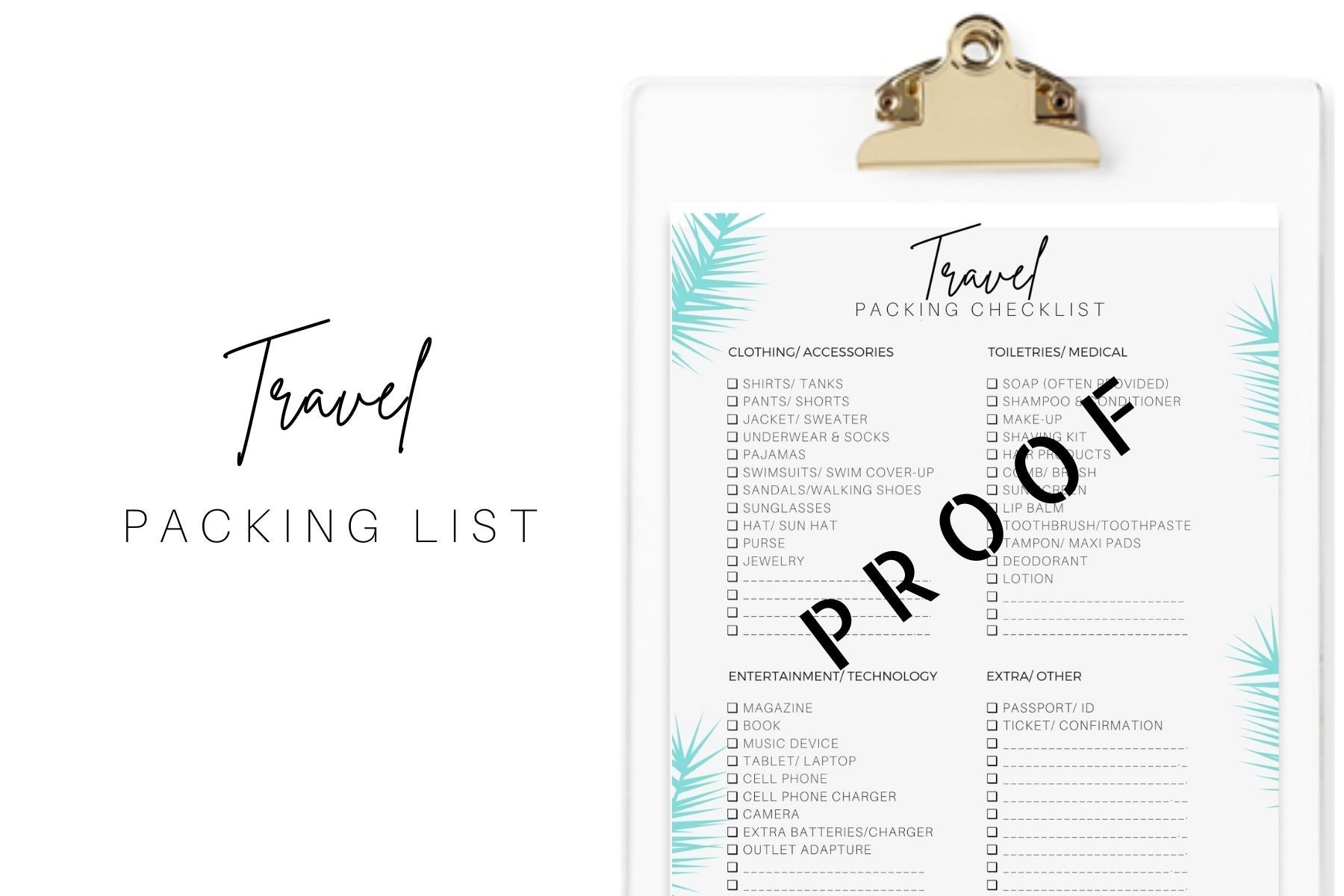 Travel Packing Checklist Printable INSTANT DOWNLOAD Packing List For travel-packing-checklist-printable-instant-download-packing-list-for