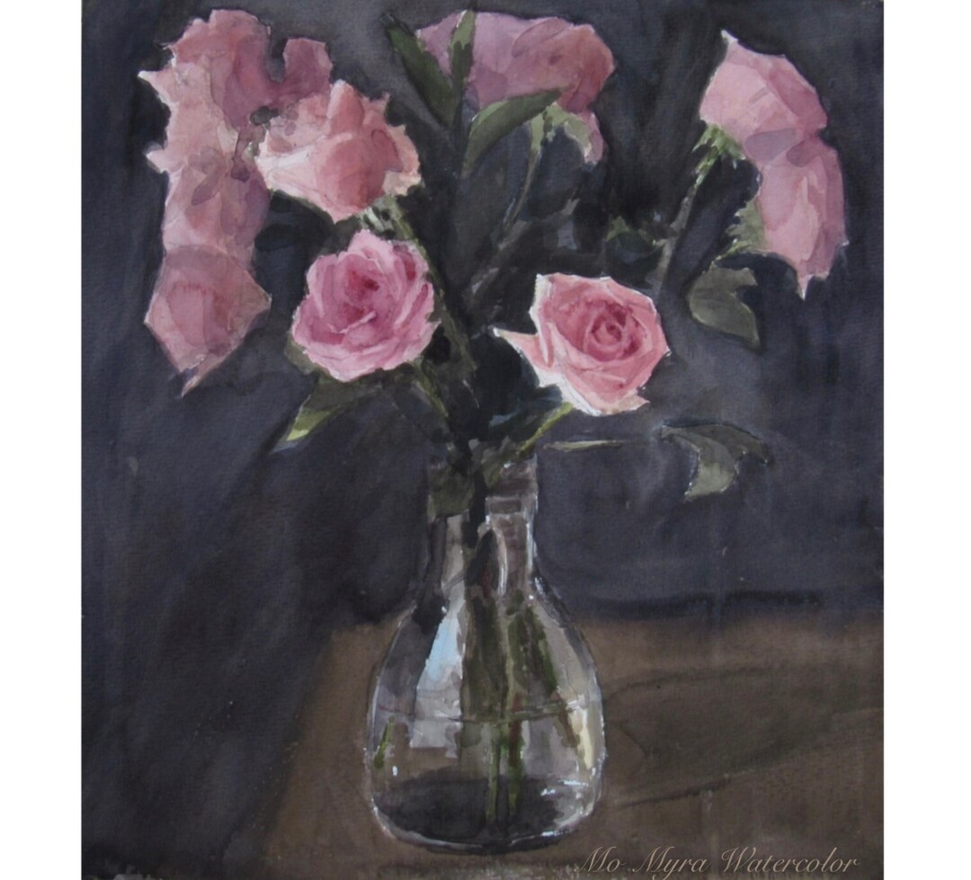 Pink Rose Watercolor Print| Rose Print| Pink Rose Wall Art| Fine Art ...