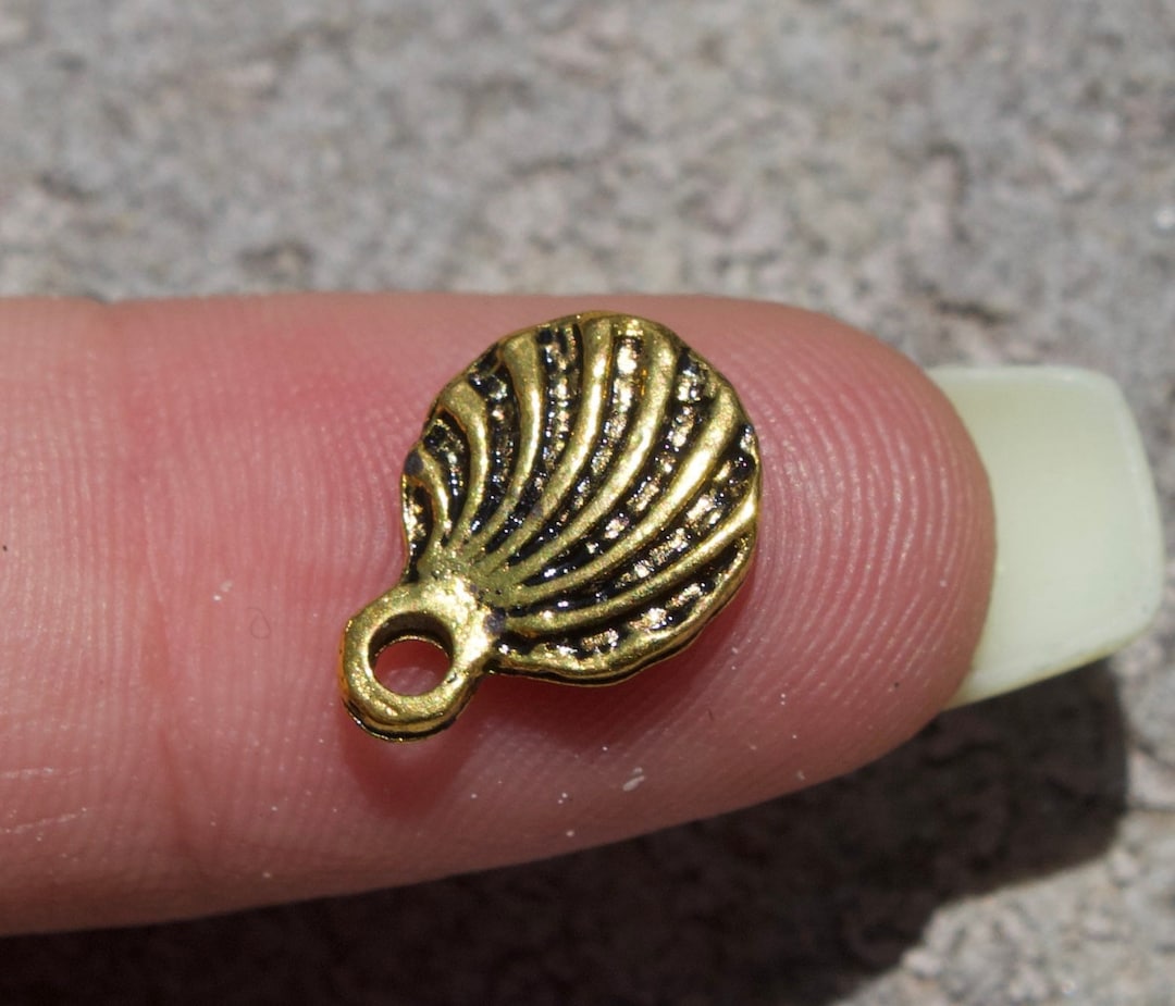 10 Pcs Clam Shell Charm Scallop Shell Charm - Etsy