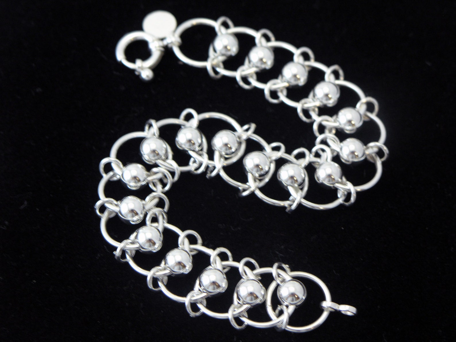 Centipede Bracelet Argentium Silver, Sterling Silver Seamless Beads ...