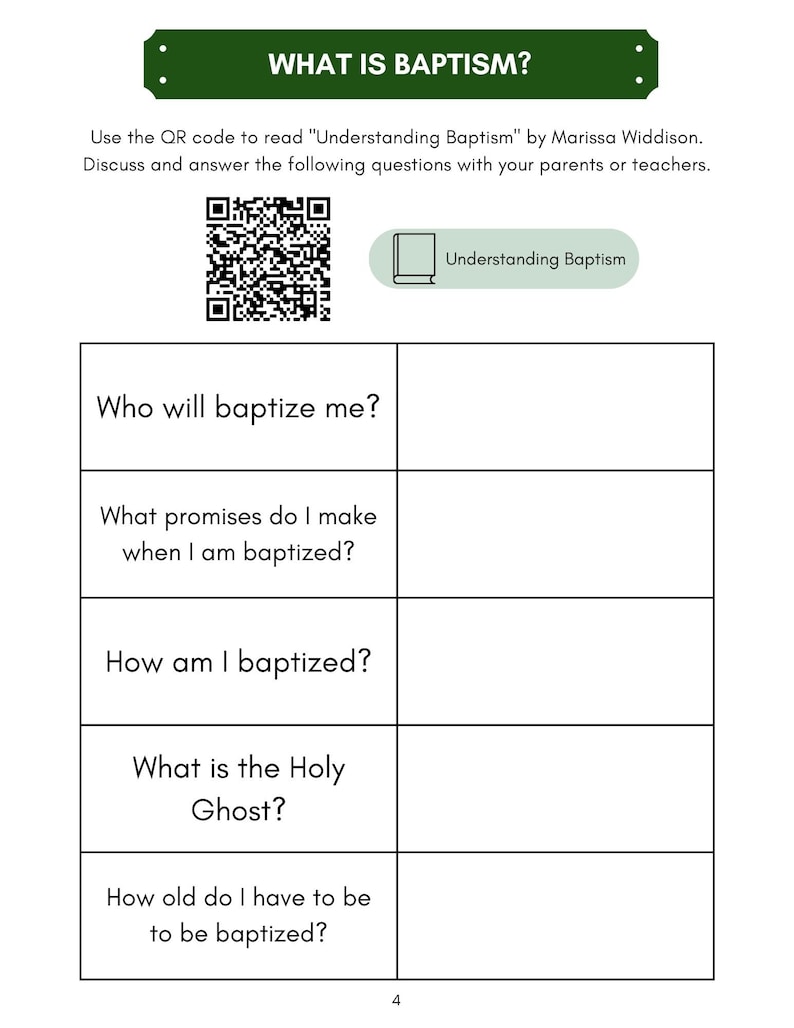 Baptism Prep Book and Journal | Printable | LDS - Etsy