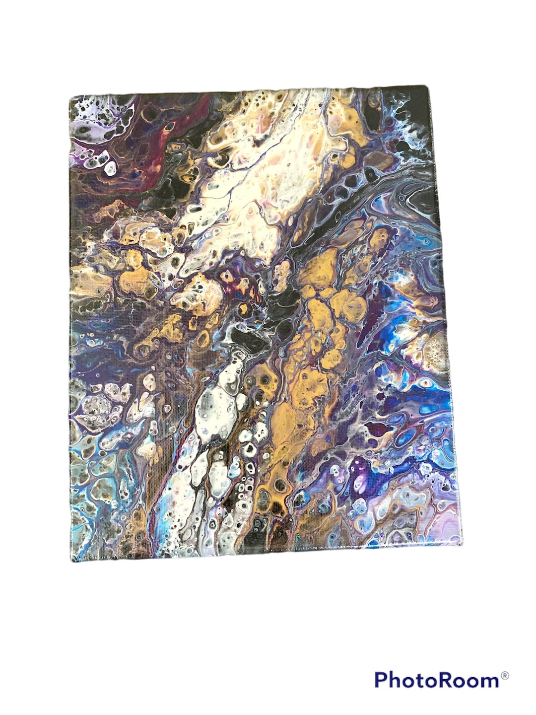 Acrylic Pour Canvas Painting, 8x10 Canvas Pour Painting, Fluid Art ...