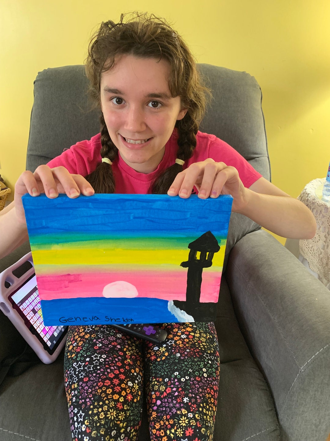 Canvas Art on 8x10 Stretched Canvas, by Geneva Autistic Artist, Ocean ...