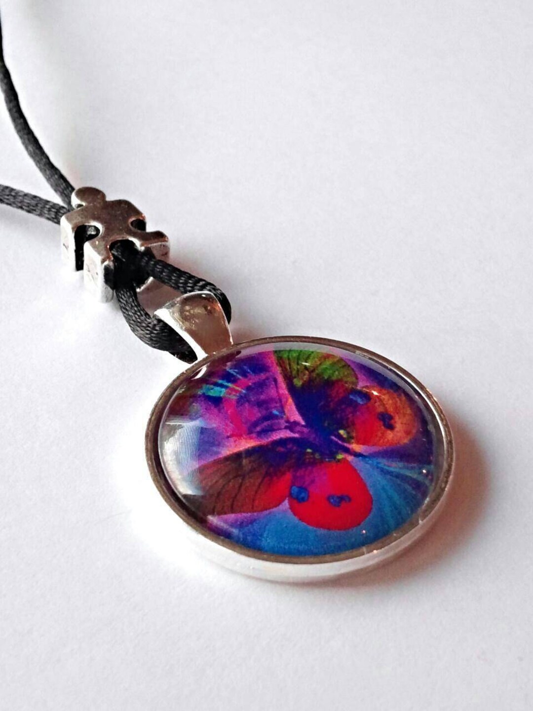 Autism Butterfly Necklace, Autism Jewelry, Puzzle Piece Bead, Autism ...