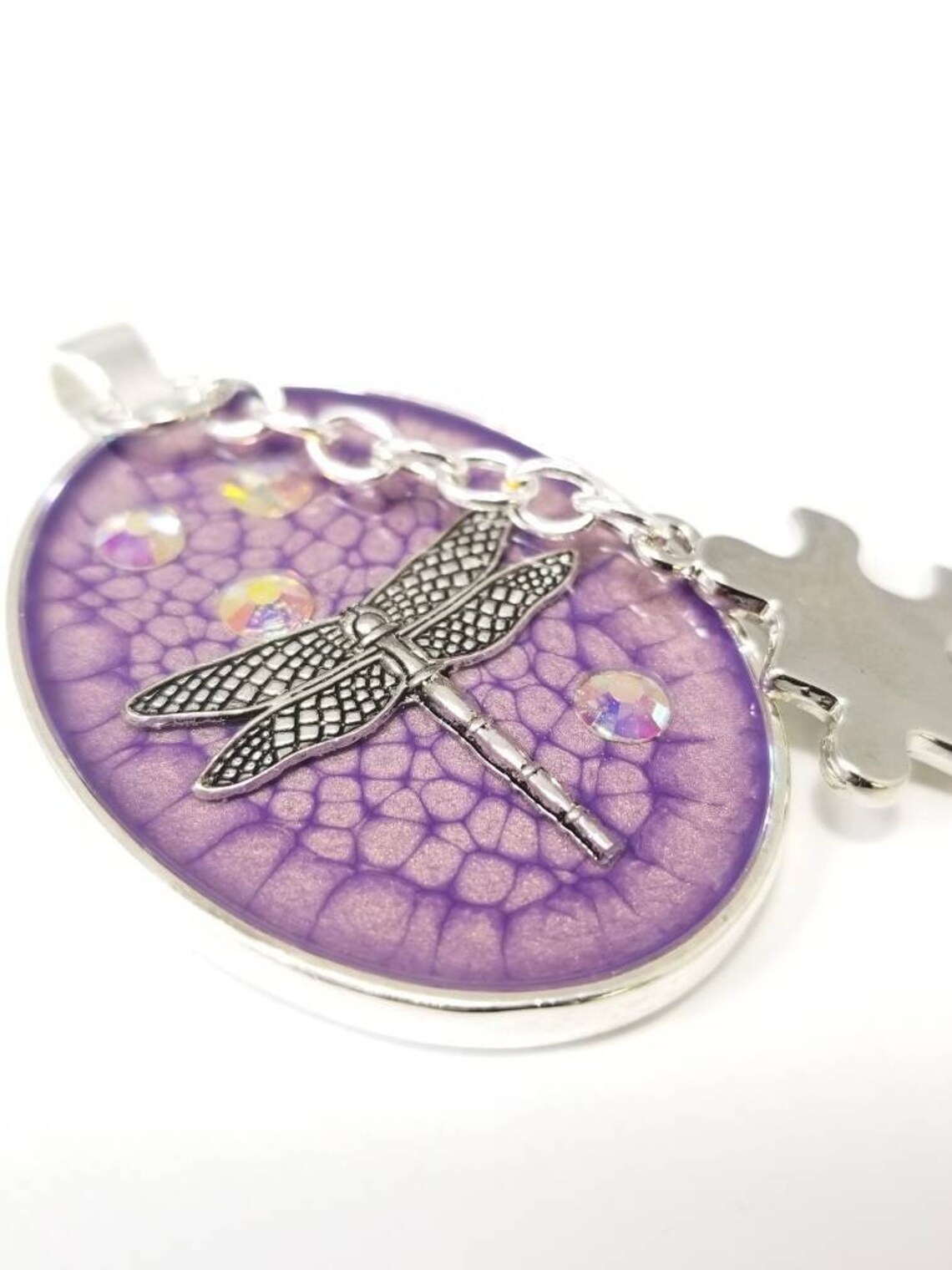 Autism Dragonfly Necklace Autism Awareness Jewelry Purple | Etsy