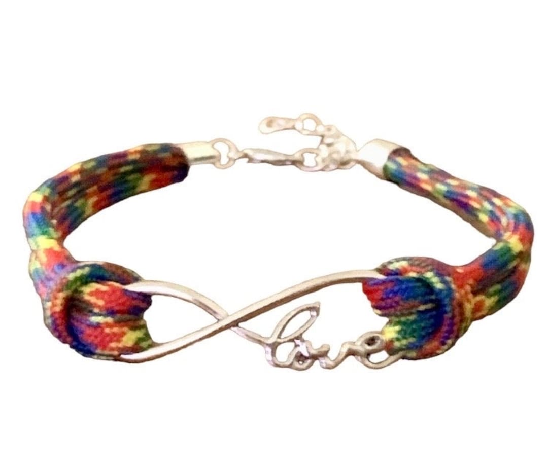 Autism Bracelet, Neurodiversity Charm Bracelet Infinity Symbol ...