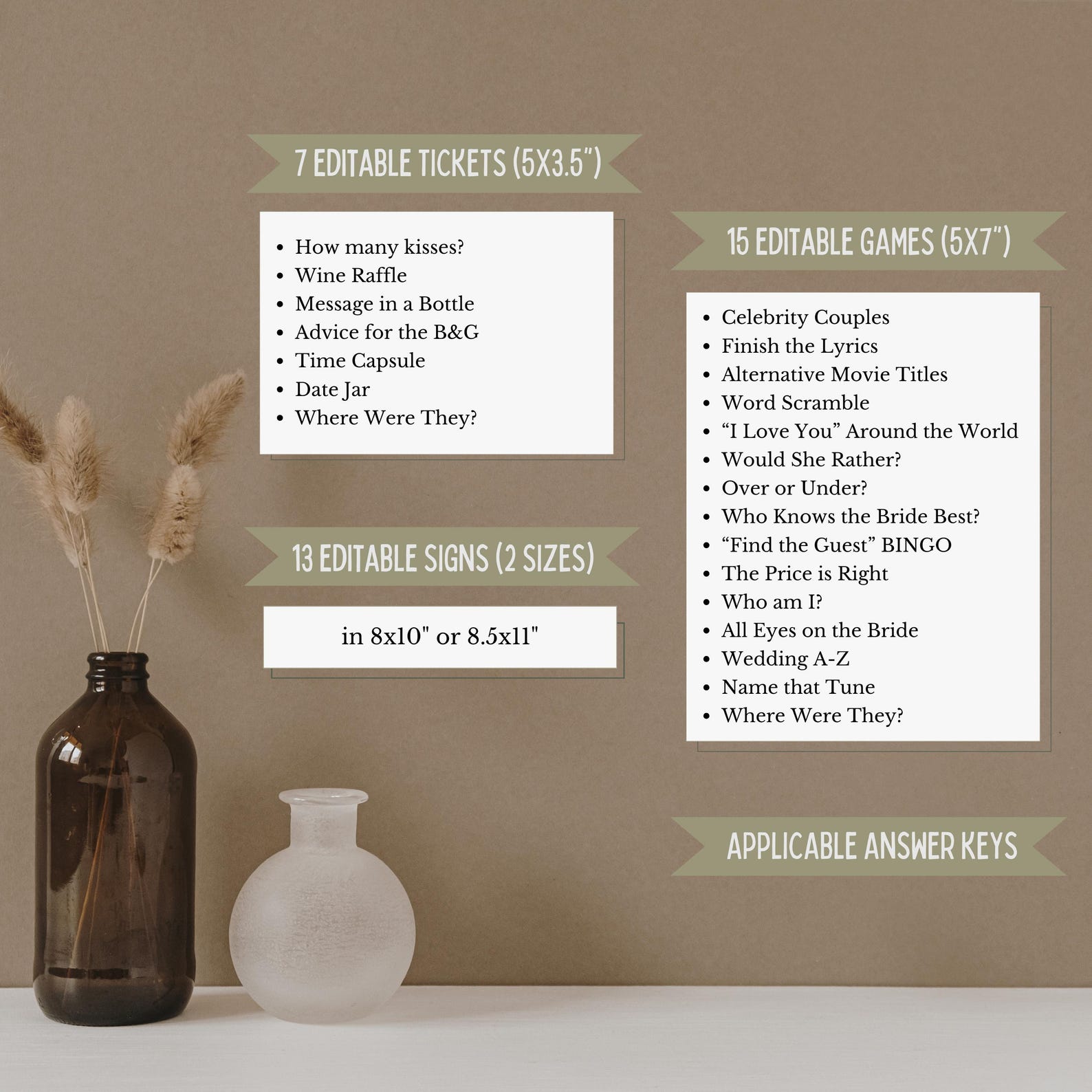 Boho Neutral Minimalist Canva Editable Bridal Shower Curated Game ...