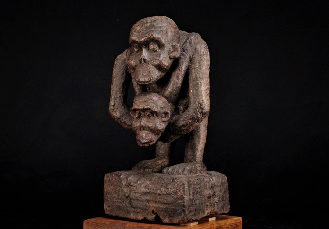 Old Maternity Monkey Statue, BOULOU Ethnic Group From Cameroon - Etsy