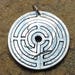 Maze Pendant Maze Necklace Circular Maze Pattern Hand Cut Coin Pendant ...