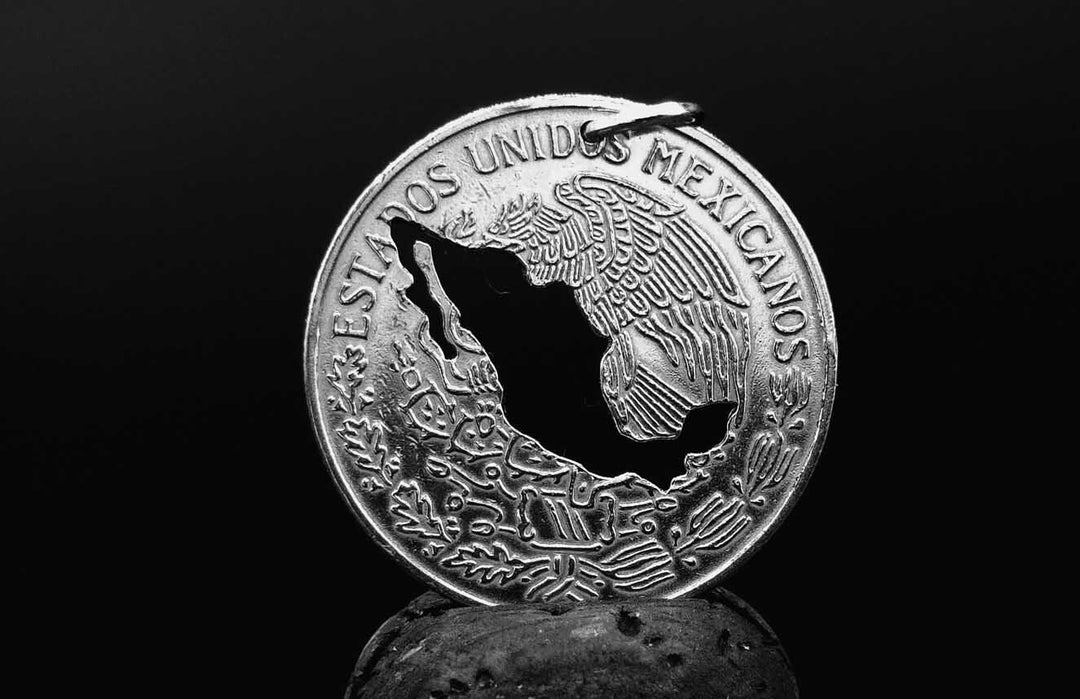 Mexico Necklace Made From Coin, Mexico Lover Pendant Mexico Gift for ...