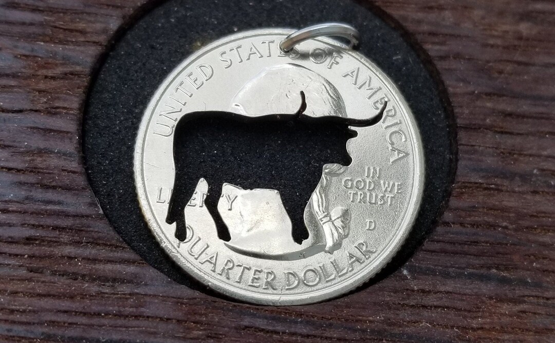 Longhorn Steer Necklace Made From Coin, Longhorn Lover Pendant Longhorn ...