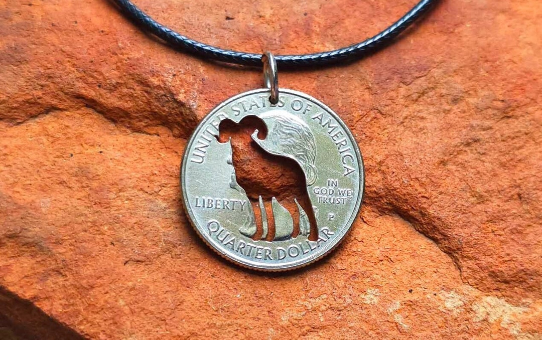 Ram Sheep Necklace Made From Coin, Ram Lover Pendant Ram Gift for Ram ...