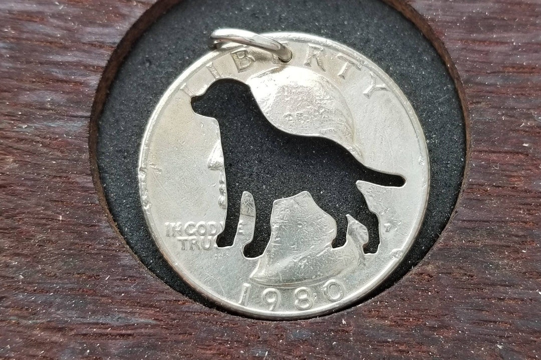 Labrador Retriever Dog Necklace Made From Coin, Black Lab Lover Pendant ...