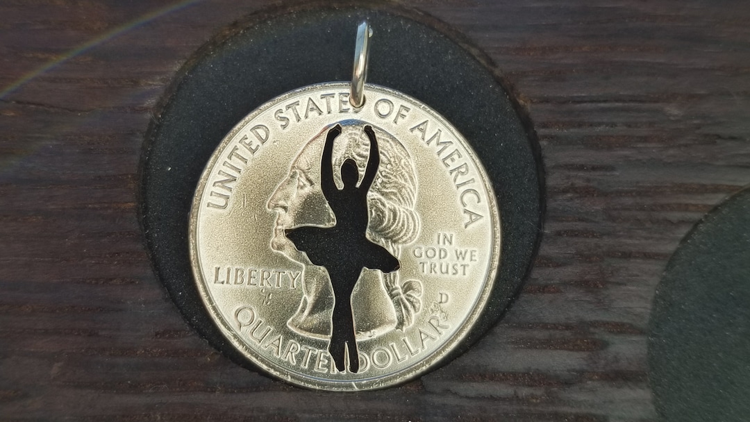 Hand-cut Ballerina Coin Necklace - Elegant Ballet Dancer Jewelry ...