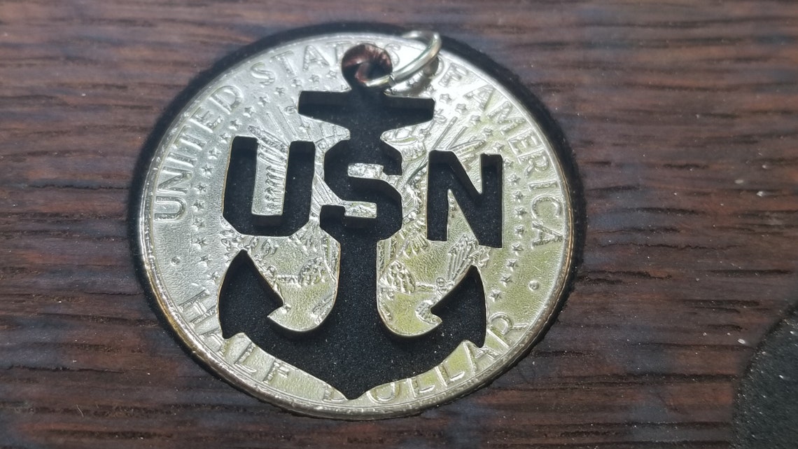 US Navy Pendant Navy Emblem Pendant US Navy Necklace Navy Logo Necklace ...