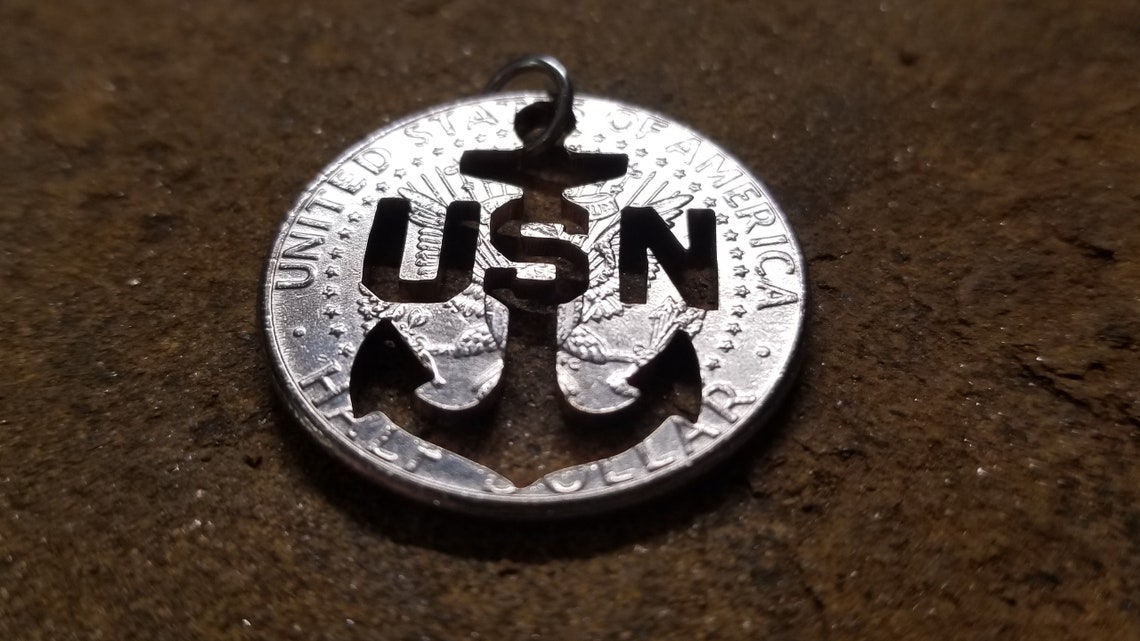 US Navy Pendant Navy Emblem Pendant US Navy Necklace Navy Logo Necklace ...