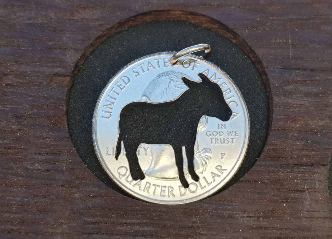 Donkey Necklace Made From Coin, Donkey Lover Pendant Donkey Gift for ...