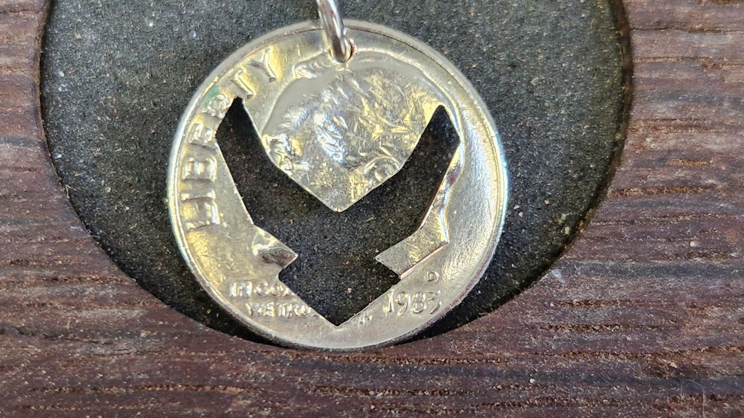 Hand-cut Air Force Wings Dime Coin Pendant Necklace - Military Airman ...