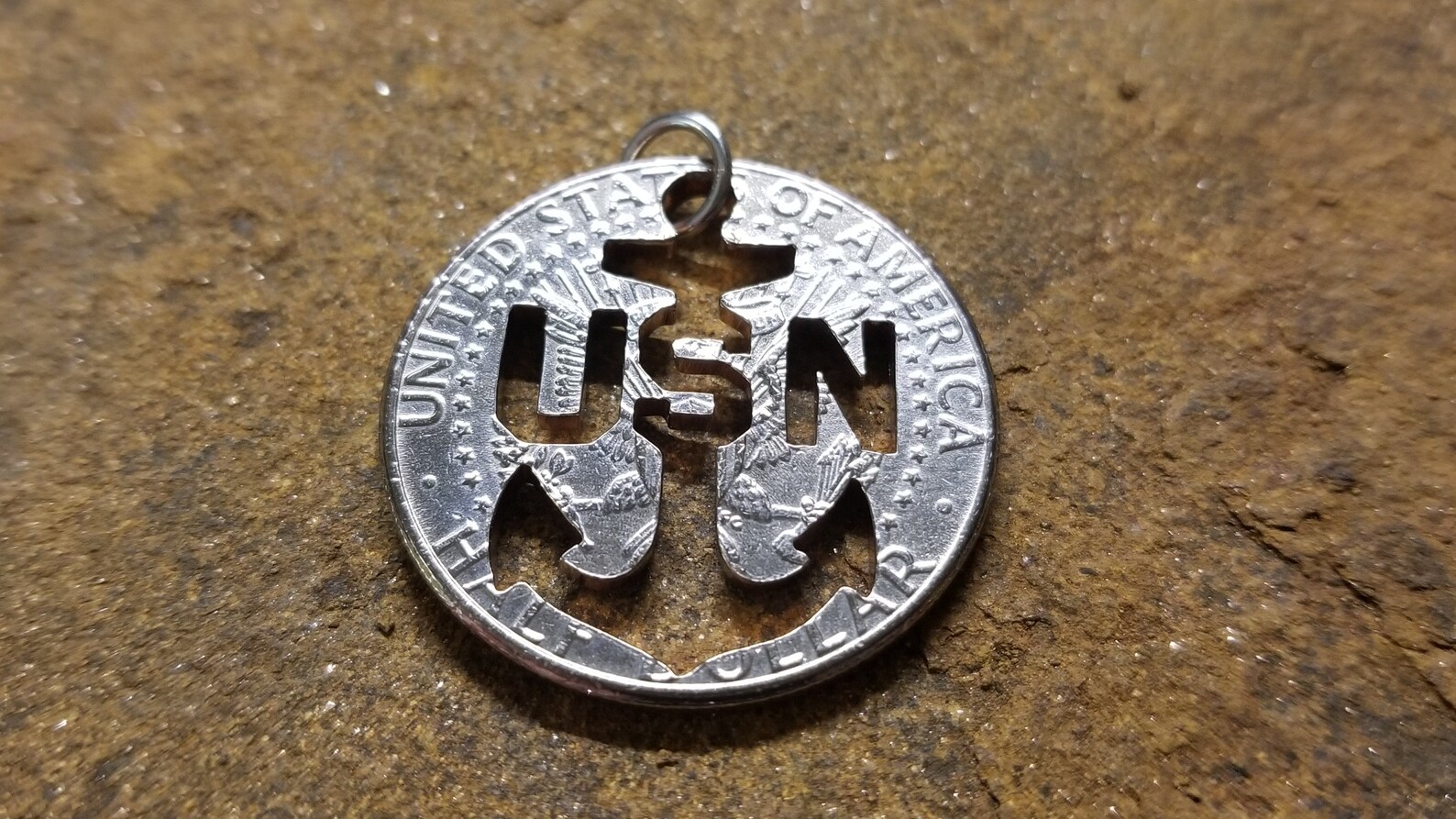 US Navy Pendant Navy Emblem Pendant US Navy Necklace Navy Logo Necklace ...