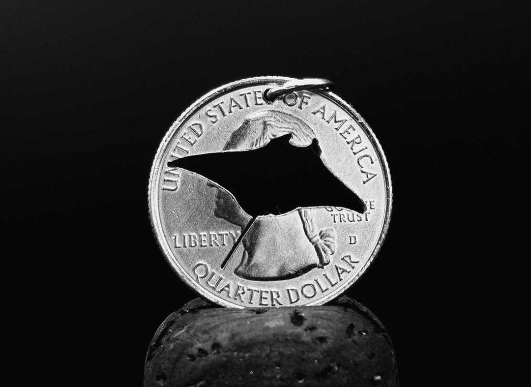 Manta Ray Necklace Made From Coin, Manta Ray Lover Pendant Manta Ray ...